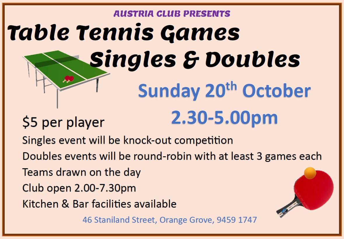 Austria Club of WA | EVENTS